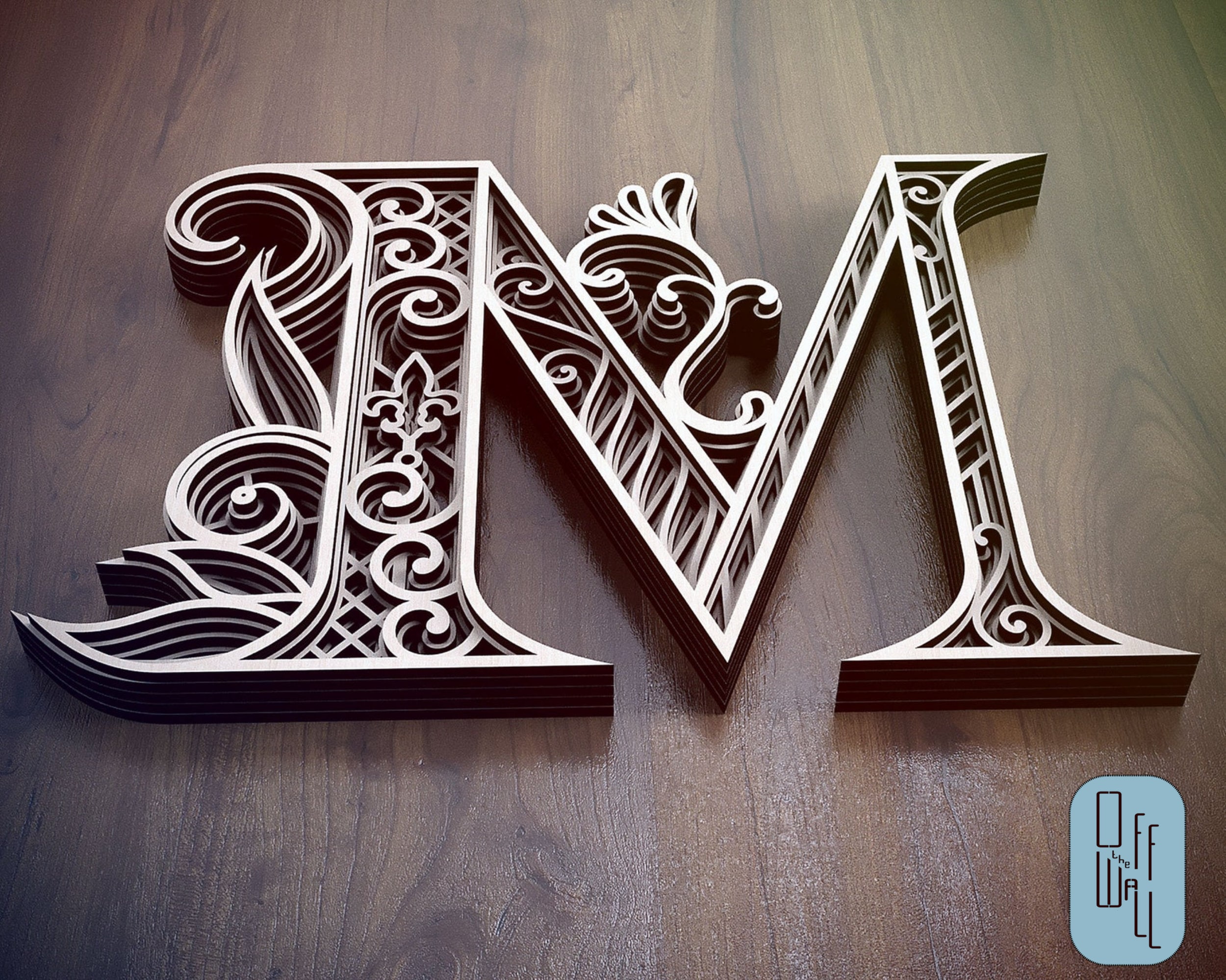 Layered Letter M, Laser Cut Letter, Wall Art Multilayer Letter, Numbers ...