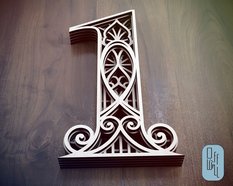 Layered Number 1, Laser Cut Letter, Wall Art Multilayer Letter, Numbers ...