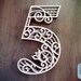 Layered Number 5, Laser Cut Letter, Wall Art Multilayer Letter, Numbers ...