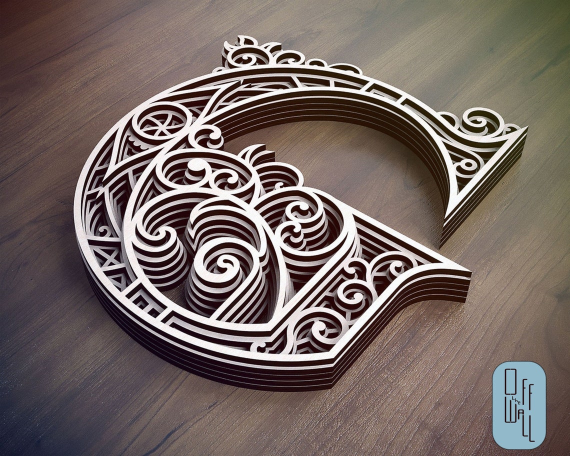 Layered Letter G Laser Cut Letter Wall Art Multilayer - Etsy