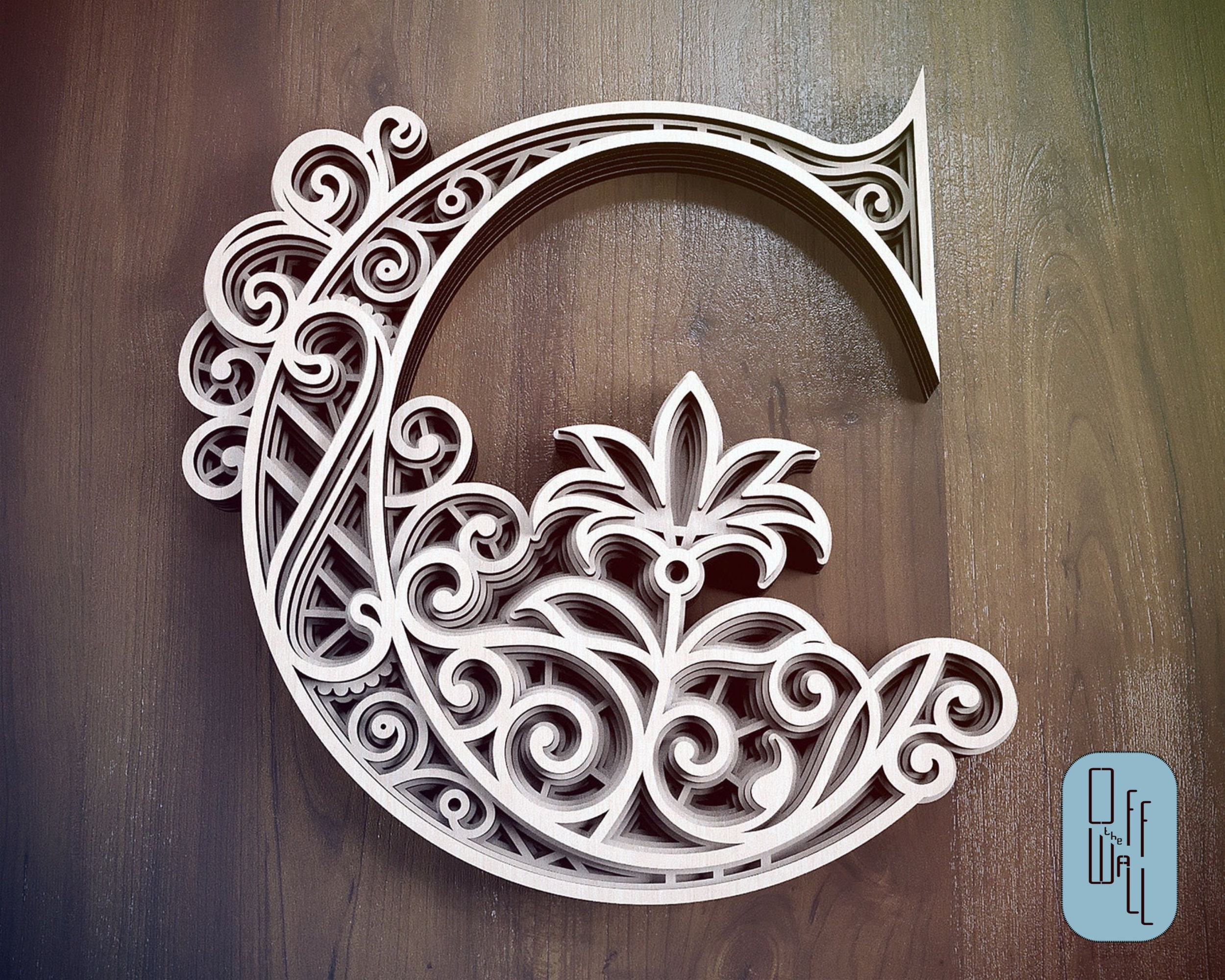 Layered Letter C, Laser Cut Letter, Wall Art Multilayer Letter, Numbers ...