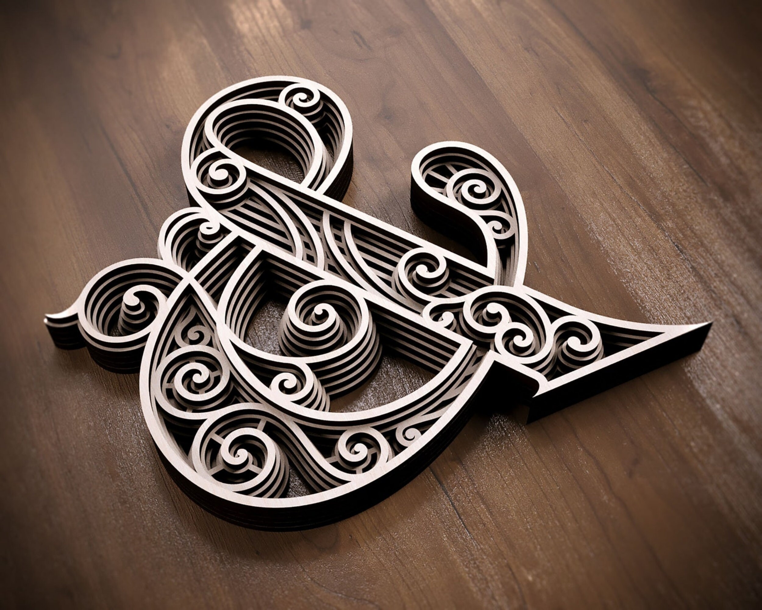 Layered Logogram &, Laser Cut Letter, Wall Art Multilayer Letter, Laser ...