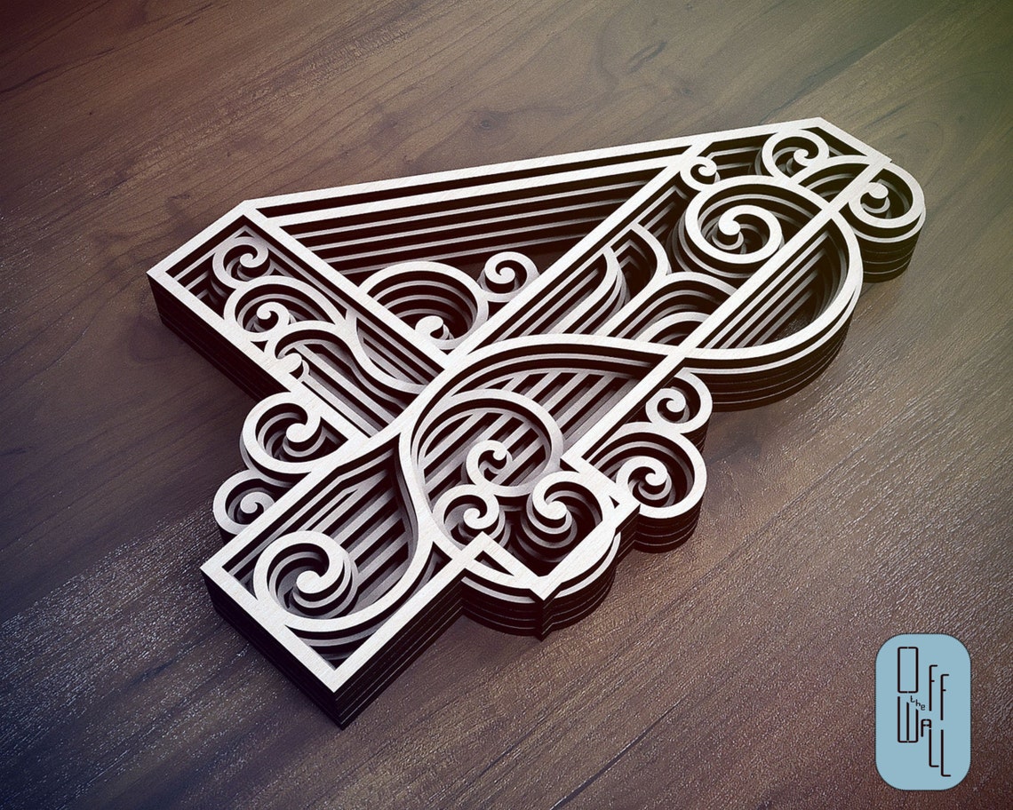 Layered Number 4, Laser Cut Letter, Wall Art Multilayer Letter, Numbers ...