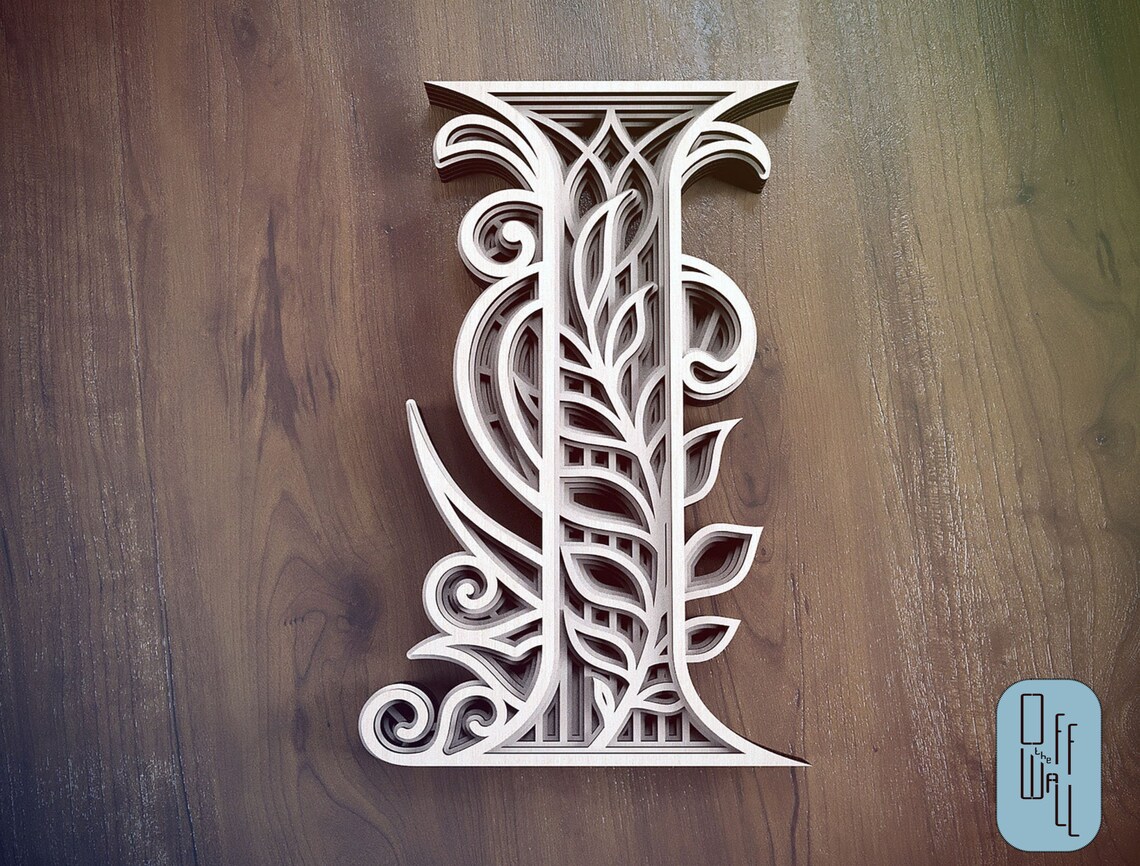 Layered Letter I, Laser Cut Letter, Wall Art Multilayer Letter, Numbers ...