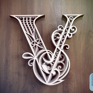 Layered Letter V Laser Cut Letter Wall Art Multilayer - Etsy
