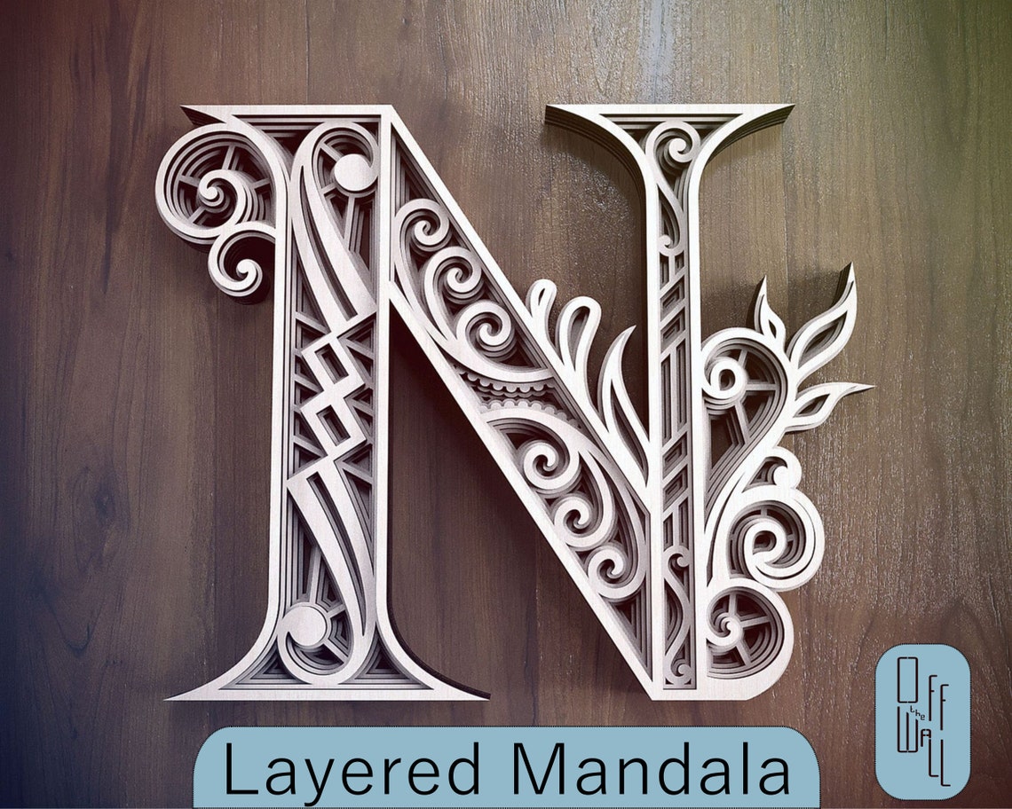 Layered Letter N, Laser Cut Letter, Wall Art Multilayer Letter, Numbers ...