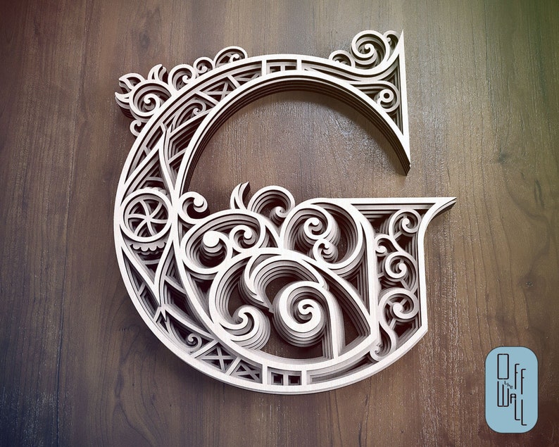 Layered Letter G Laser Cut Letter Wall Art Multilayer - Etsy