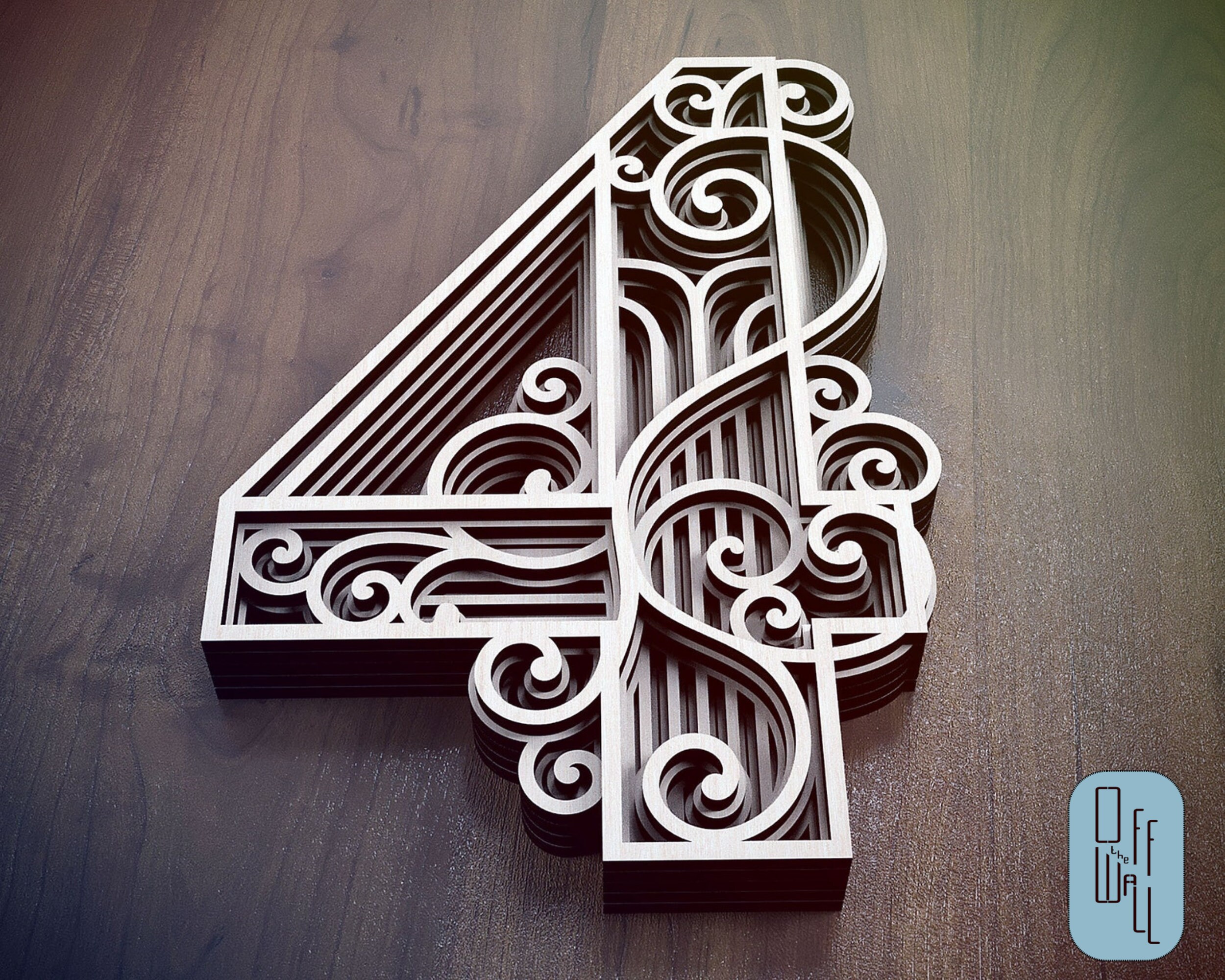 Layered Number 4, Laser Cut Letter, Wall Art Multilayer Letter, Numbers ...