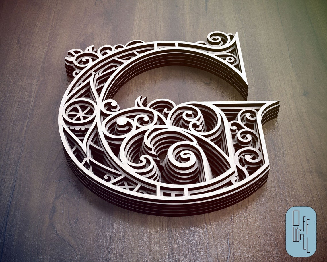 Layered Letter G Laser Cut Letter Wall Art Multilayer - Etsy