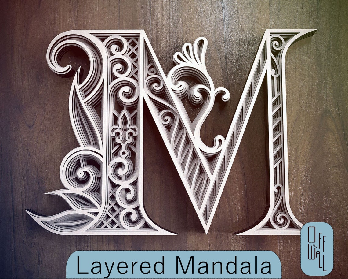 Layered Letter M Laser Cut Letter Wall Art Multilayer - Etsy