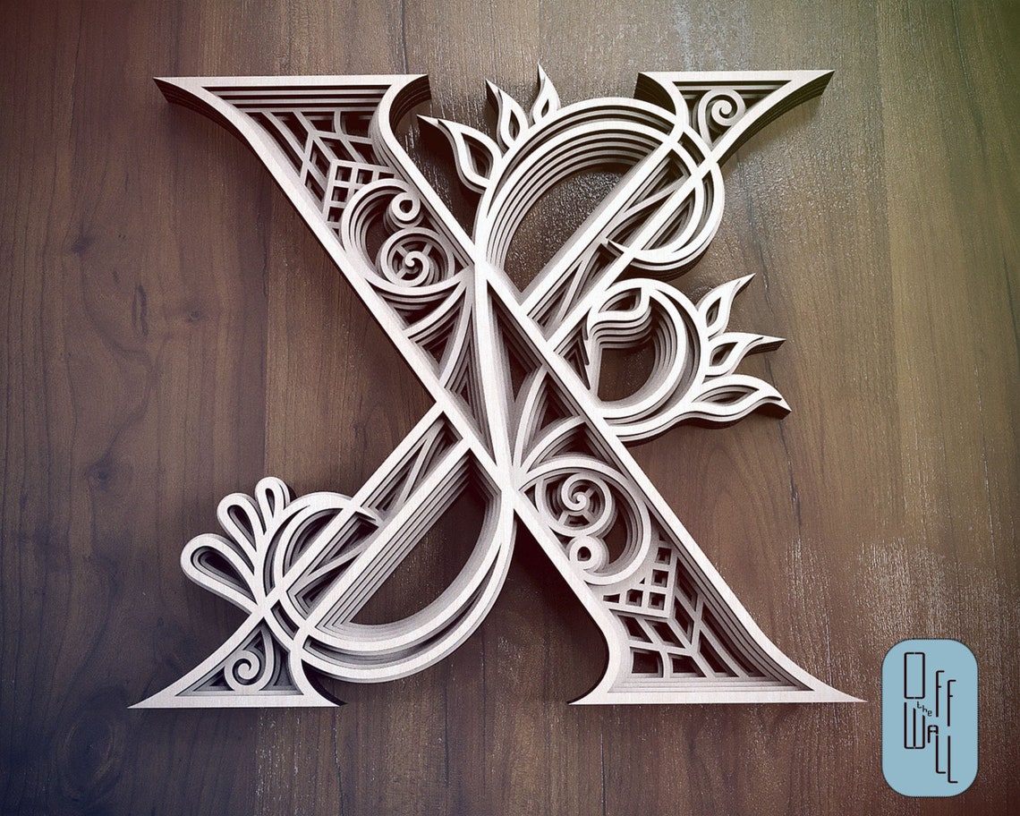 Layered Letter X, Laser Cut Letter, Wall Art Multilayer Letter, Numbers ...