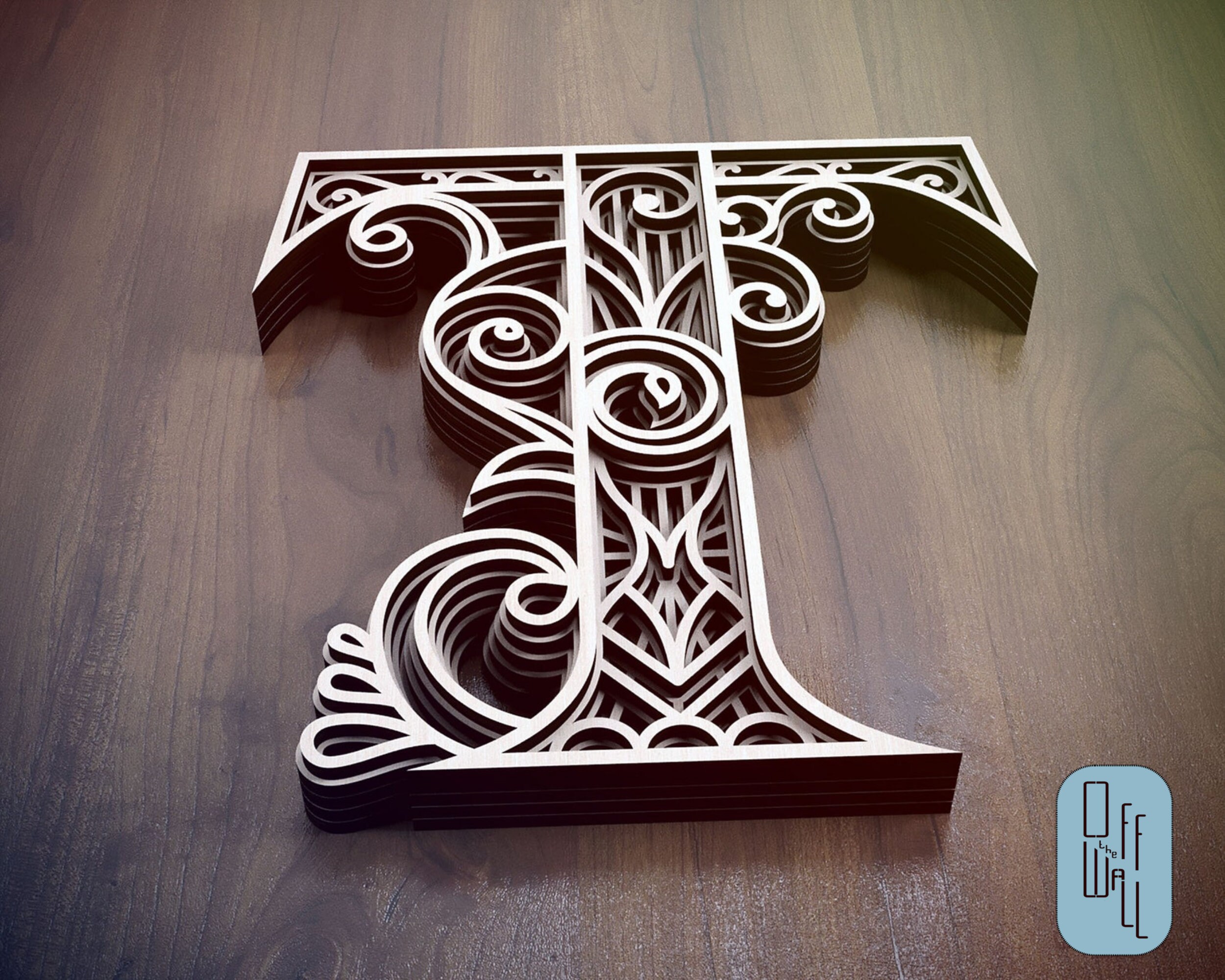 Layered Letter T, Laser Cut Letter, Wall Art Multilayer Letter, Numbers ...