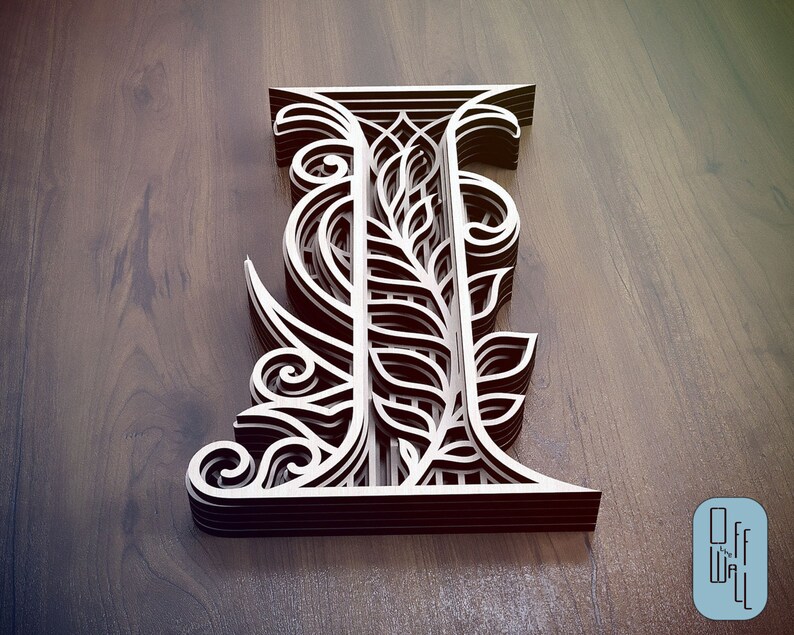 Layered Letter I, Laser Cut Letter, Wall Art Multilayer Letter, Numbers ...