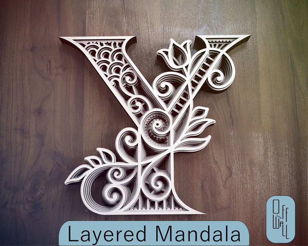 Layered Letter Y, Laser Cut Letter, Wall Art Multilayer Letter, Numbers ...