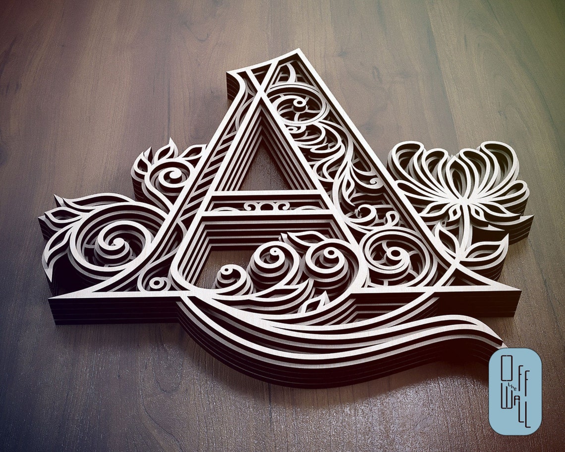 Layered Letter A, Laser Cut Letter, Wall Art Multilayer Letter, Numbers ...