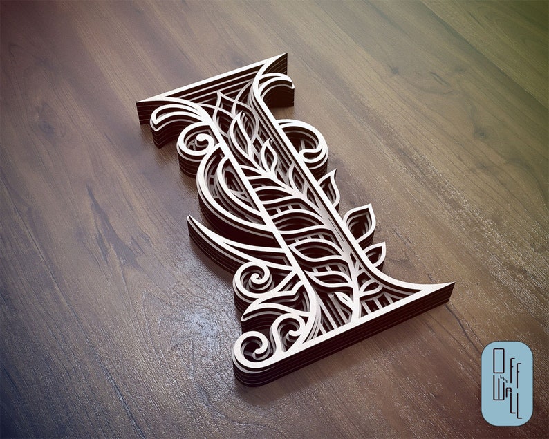 Layered Letter I, Laser Cut Letter, Wall Art Multilayer Letter, Numbers ...
