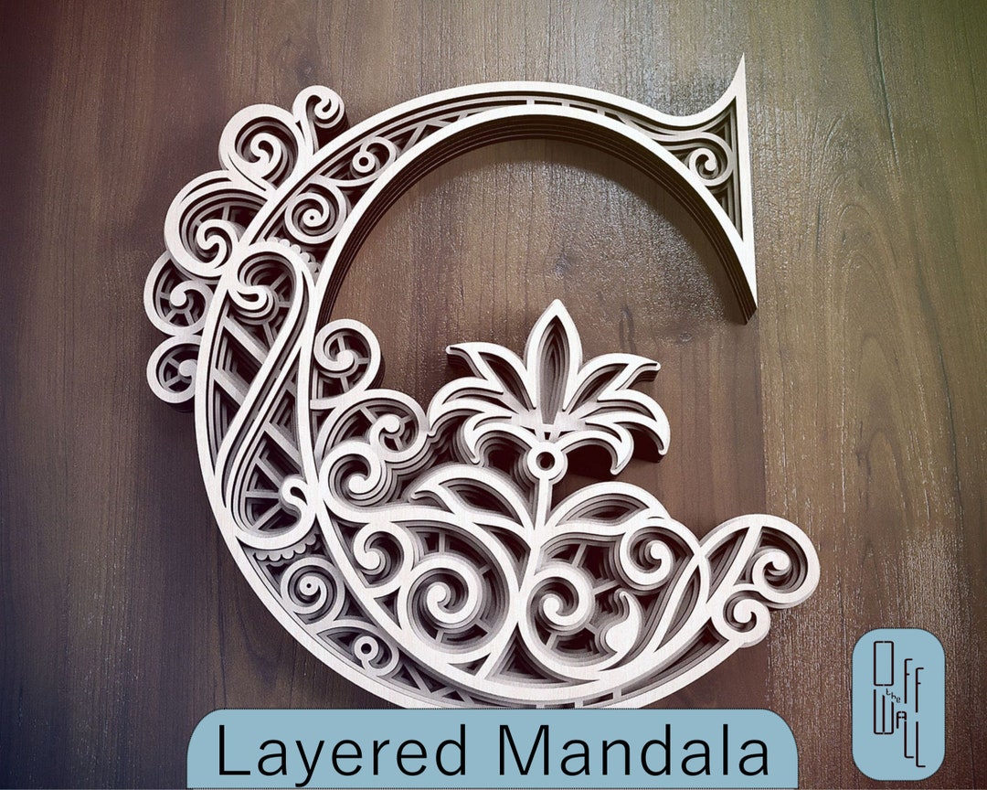 Layered Letter C, Laser Cut Letter, Wall Art Multilayer Letter, Numbers ...