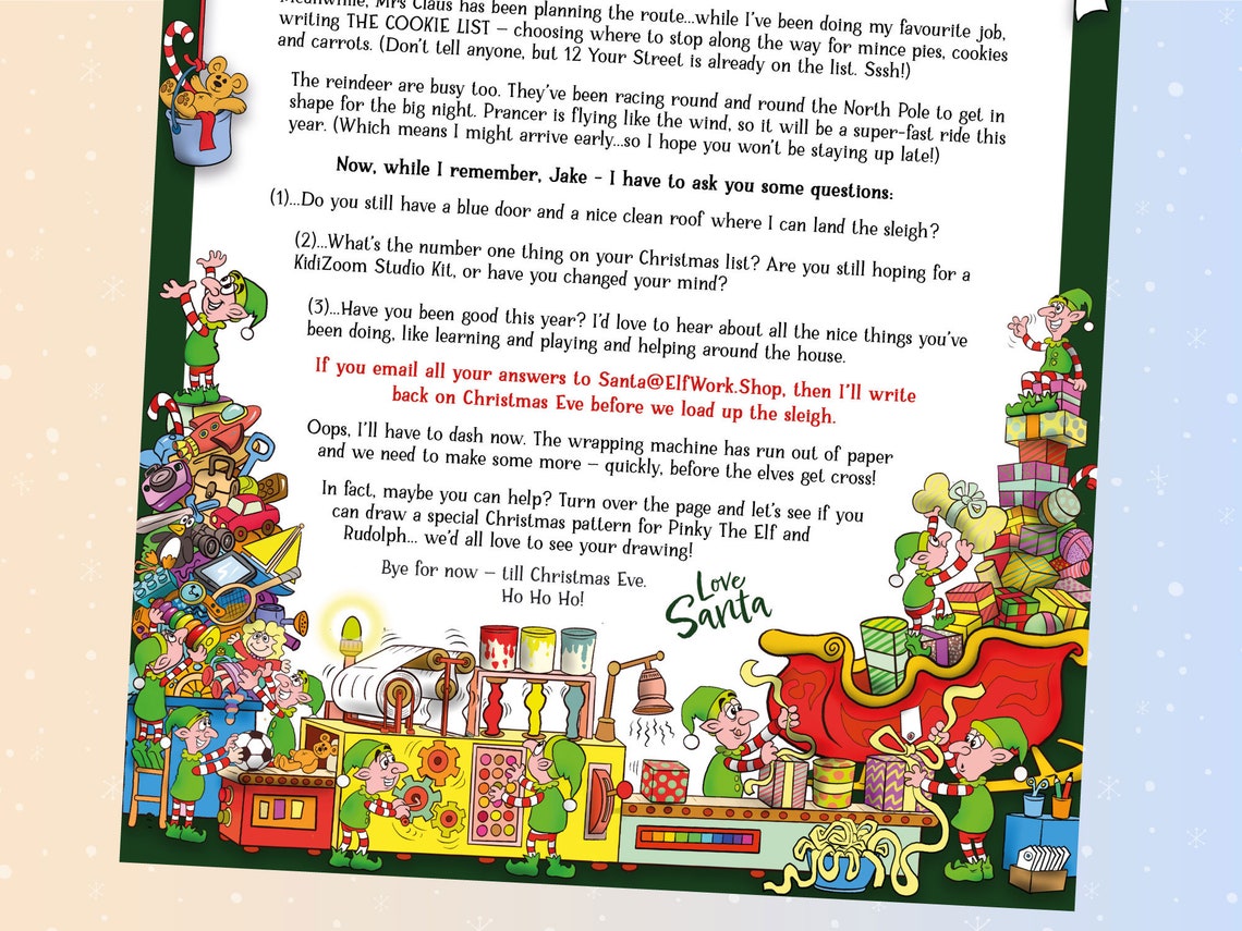 Personalised Letter From Santa Plus Free Email on Christmas Eve - Etsy