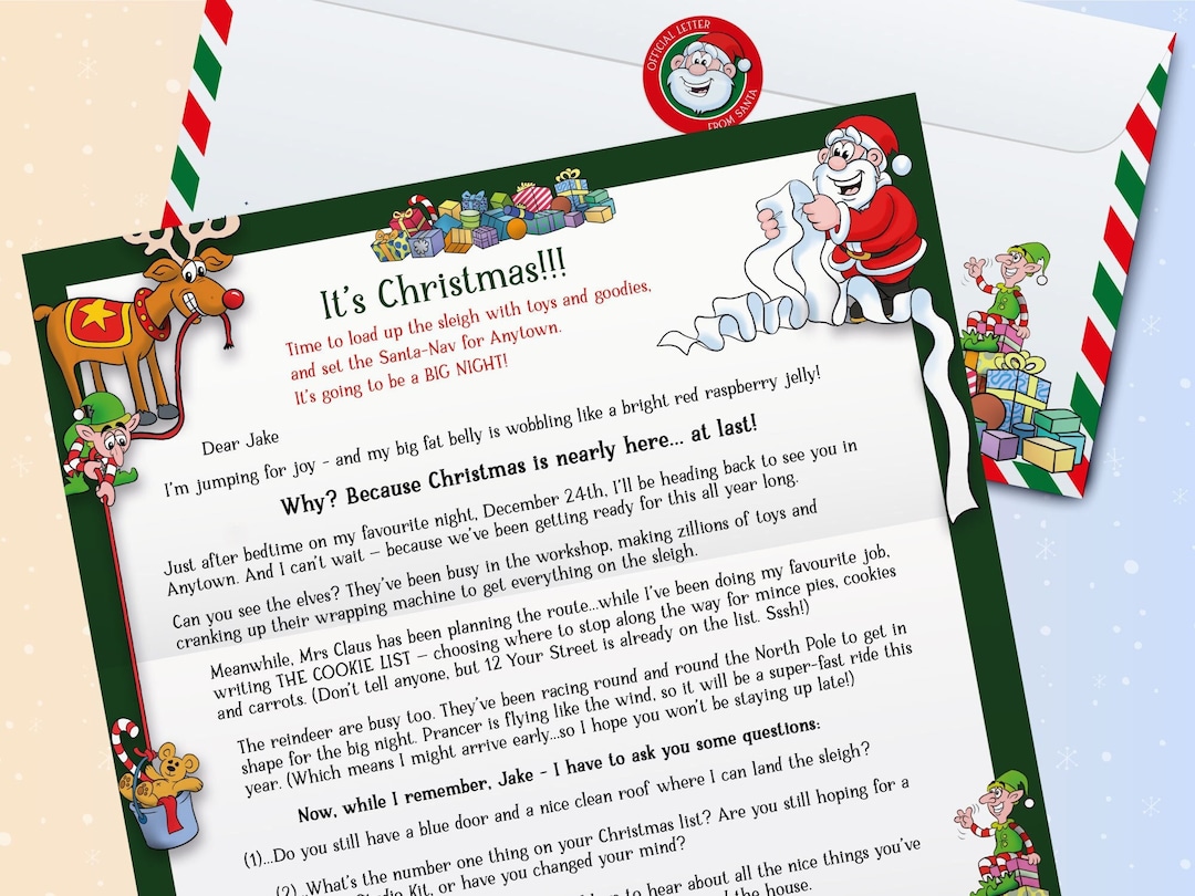 Personalised Letter From Santa Plus Free Email on Christmas Eve - Etsy