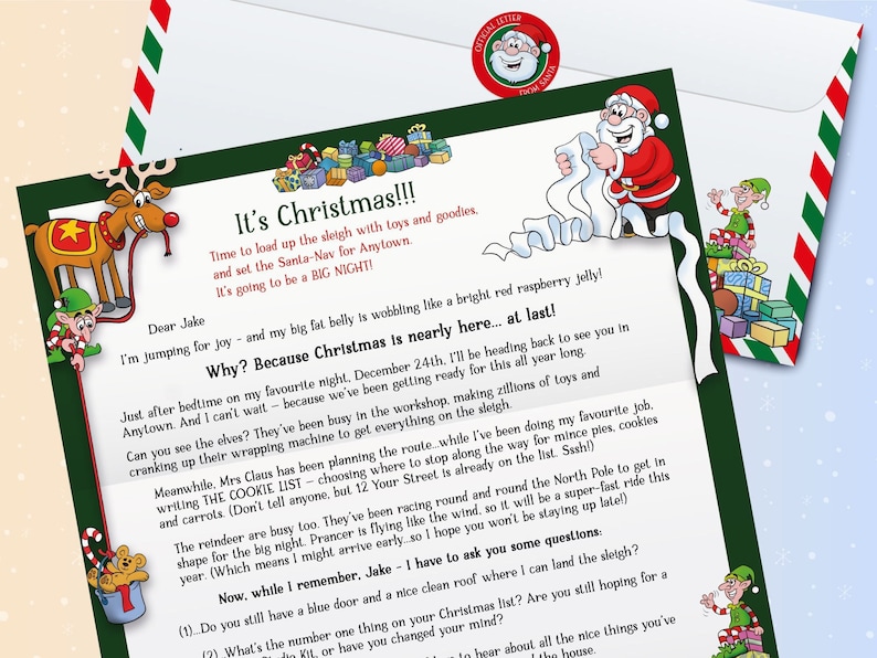 Personalised Letter From Santa Plus Free Email on Christmas Eve - Etsy