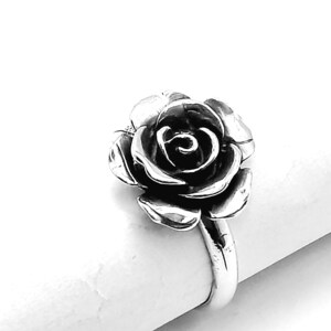 925 Sterling Silver Rose Rings for Women, Art Nouveau Ring, Nature Flower Ring, Statement Ring ...