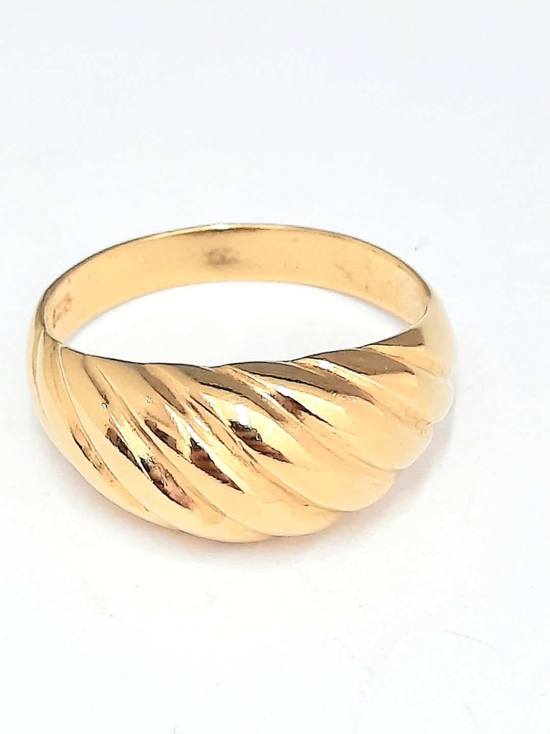 925 Sterling Silver, 18K Gold Plating, Vermeil, Wavy Style Ring ...