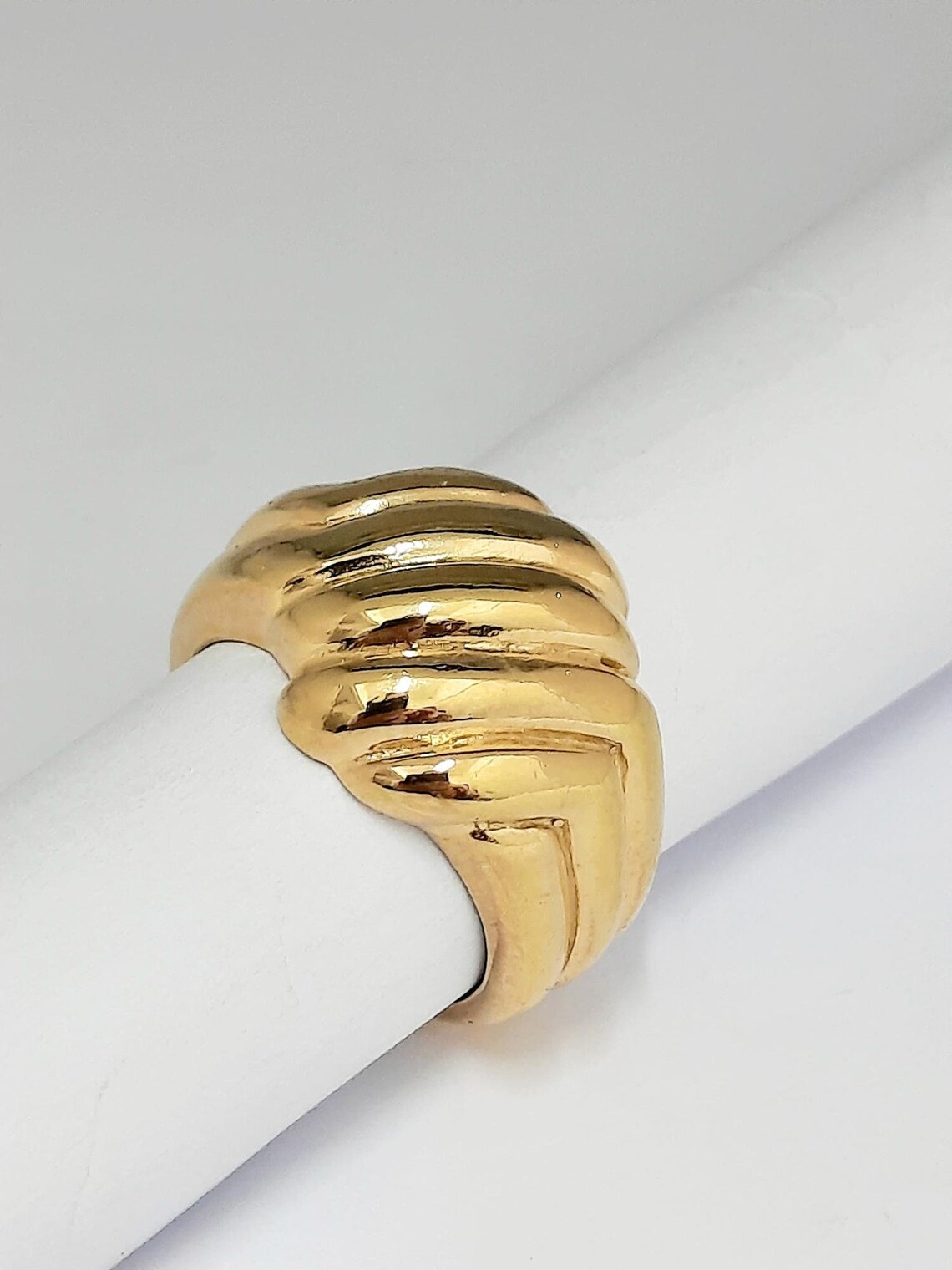 925 Sterling Silver, 18K Gold Plating, Vermeil, Art Nouveau Wavy Style ...