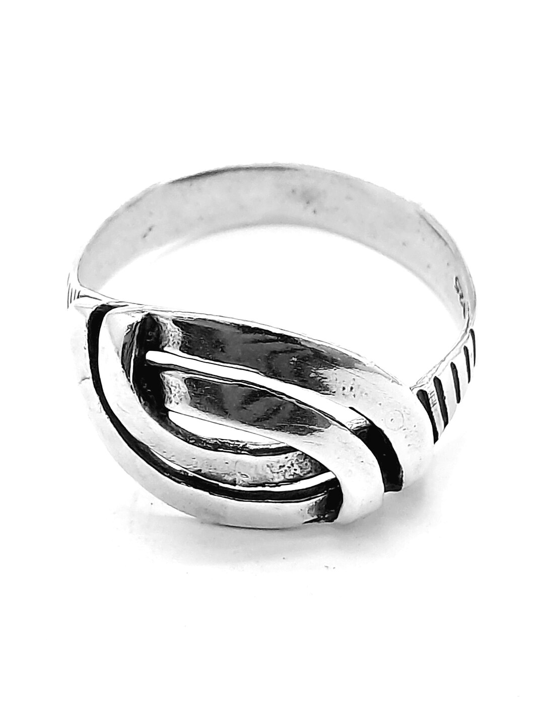 925 Sterling Silver, Knot Design Ring, Unisex Ring, Plait Design, Yin ...
