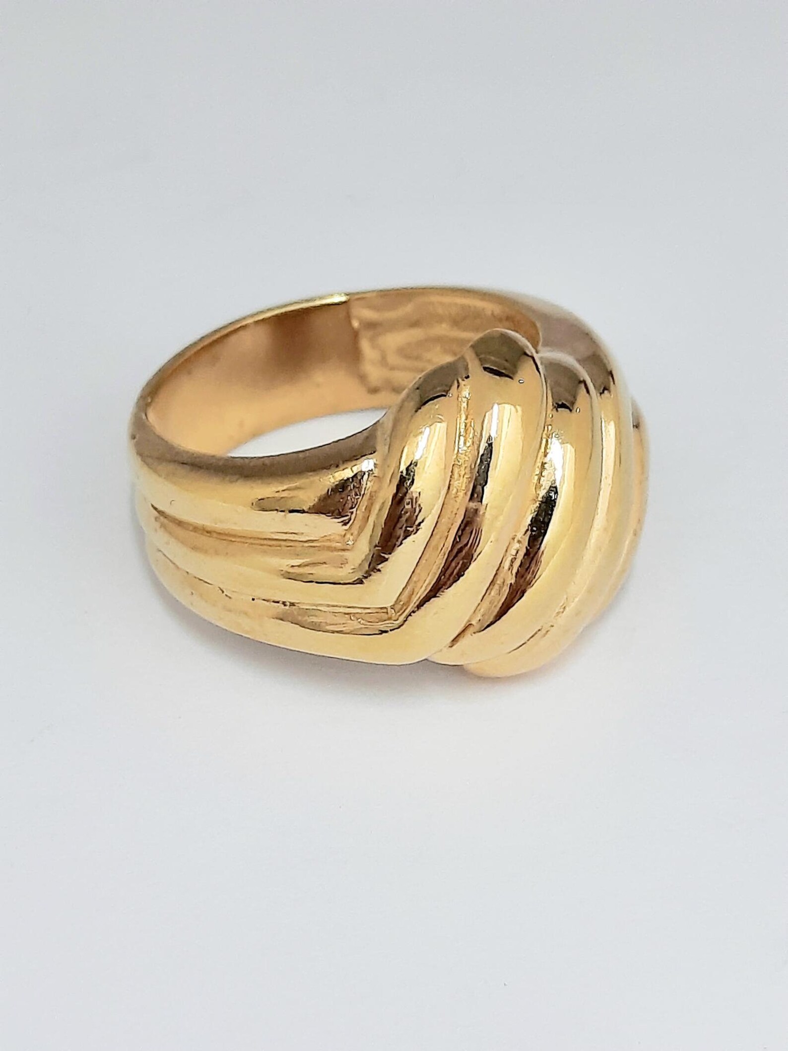 925 Sterling Silver, 18K Gold Plating, Vermeil, Art Nouveau Wavy Style ...