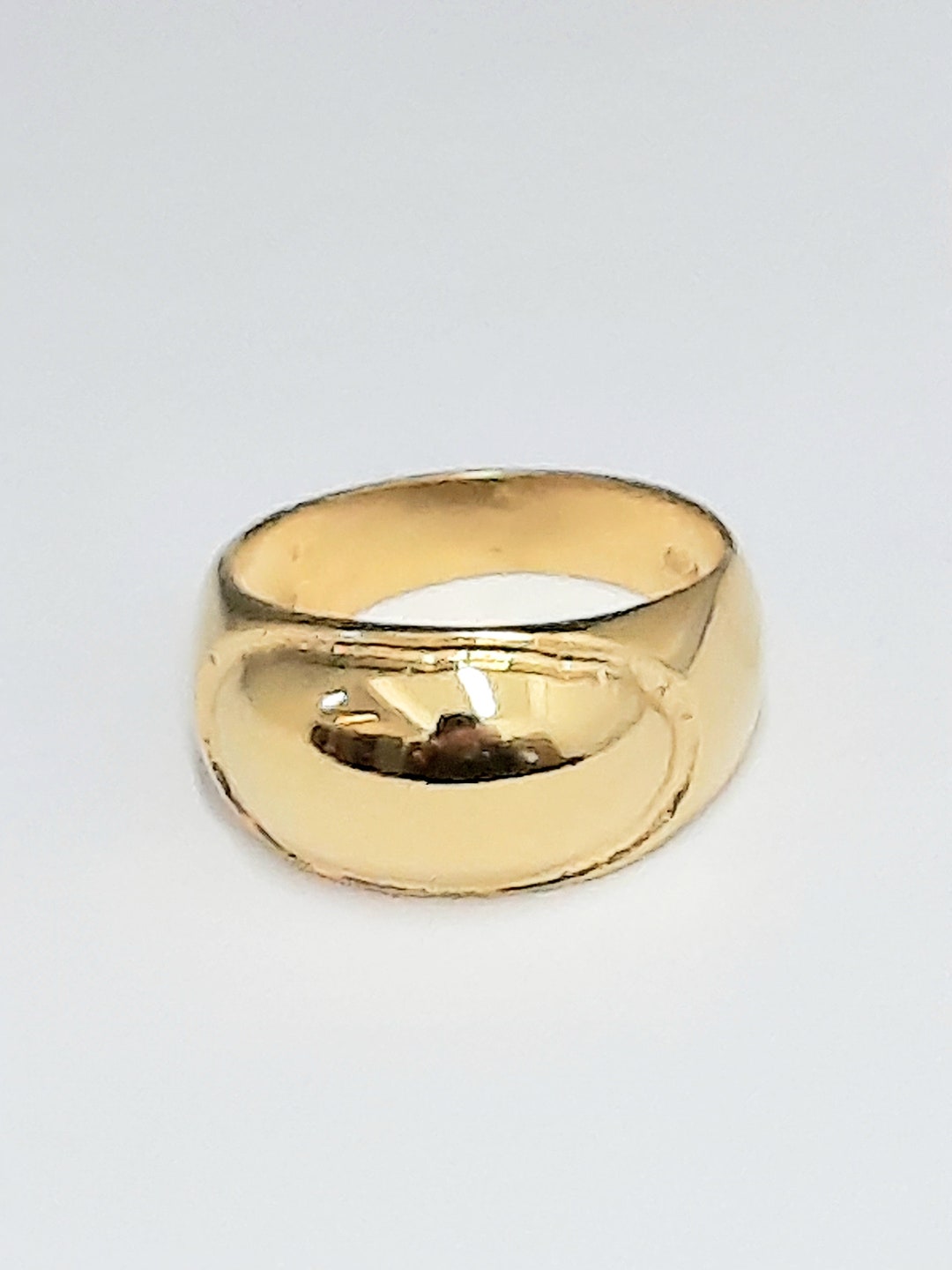 925 Sterling Silver, 18K Top Gold Plating, Vermeil Ring, Plain Style ...
