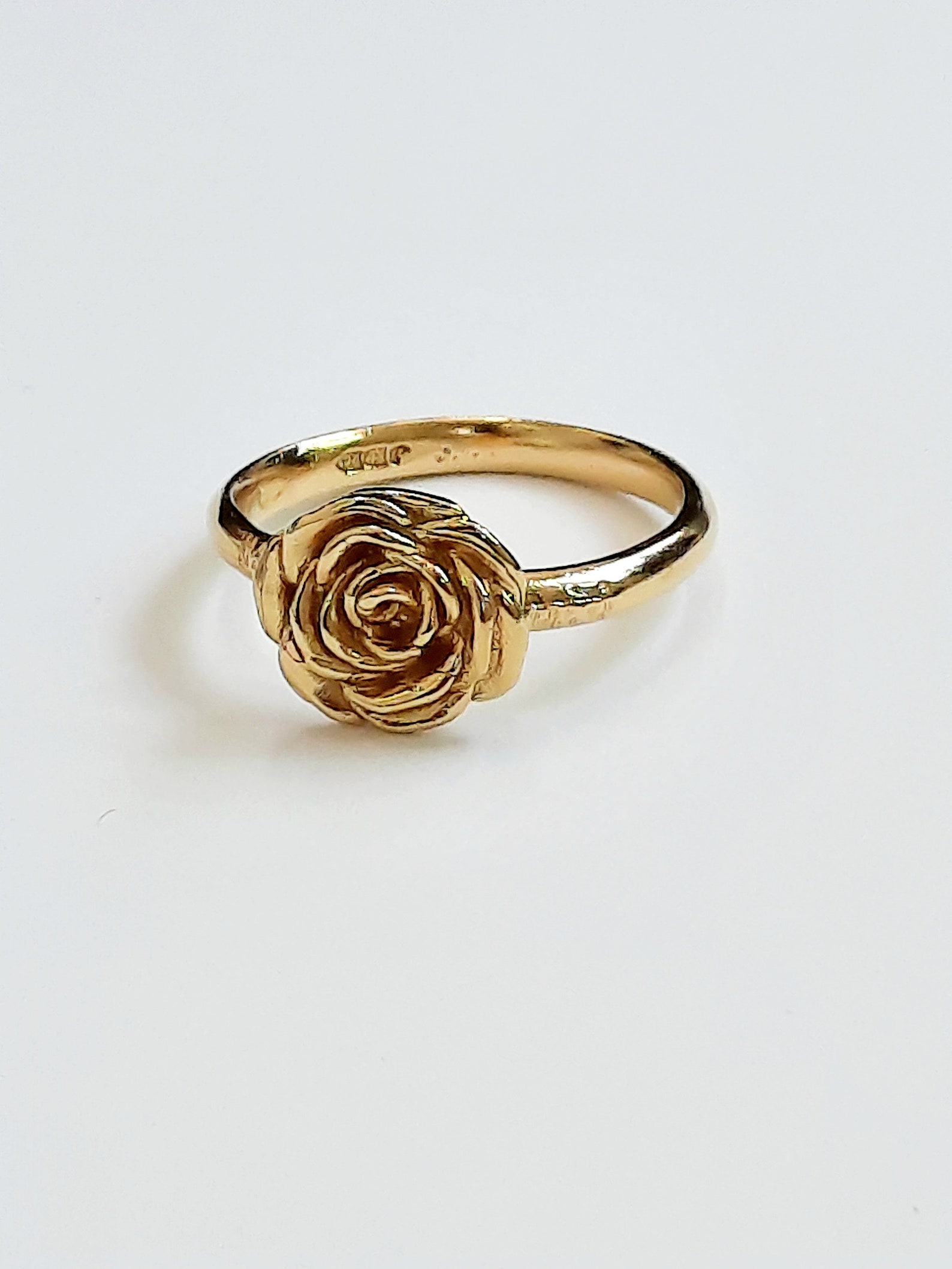 925 Sterling Silver 18K Vermeil Rose Ring Vintage Gold Ring - Etsy