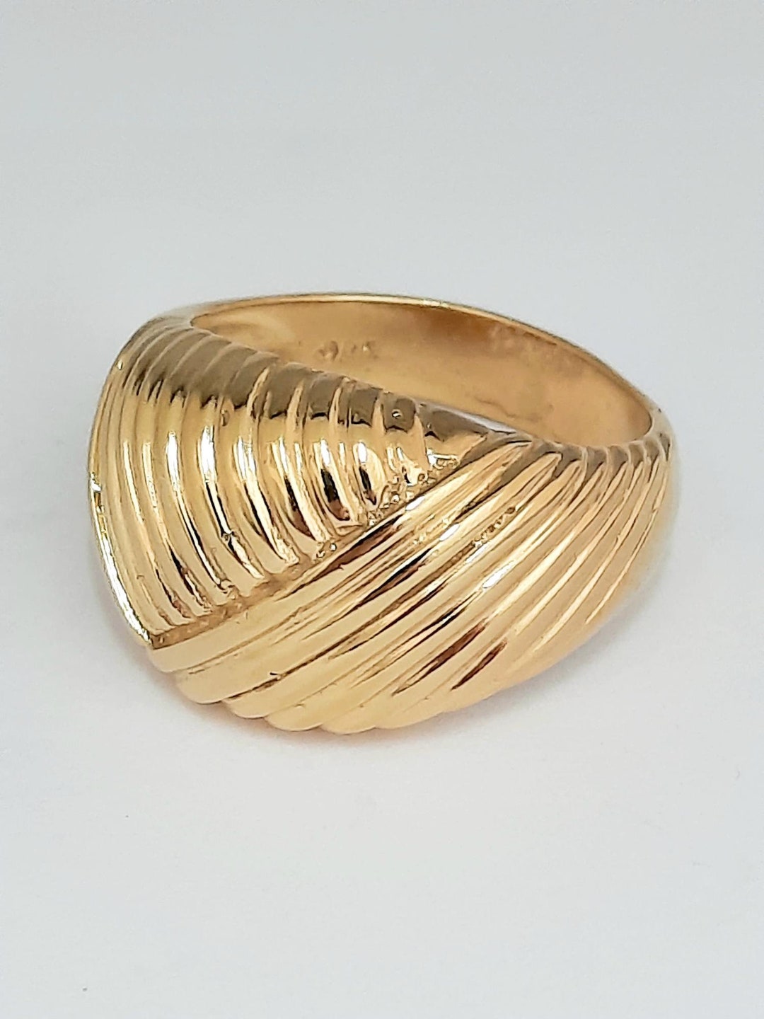 925 Sterling Silver, 18K Gold Plating Ring, Vermeil Ring, Zen Gardens ...