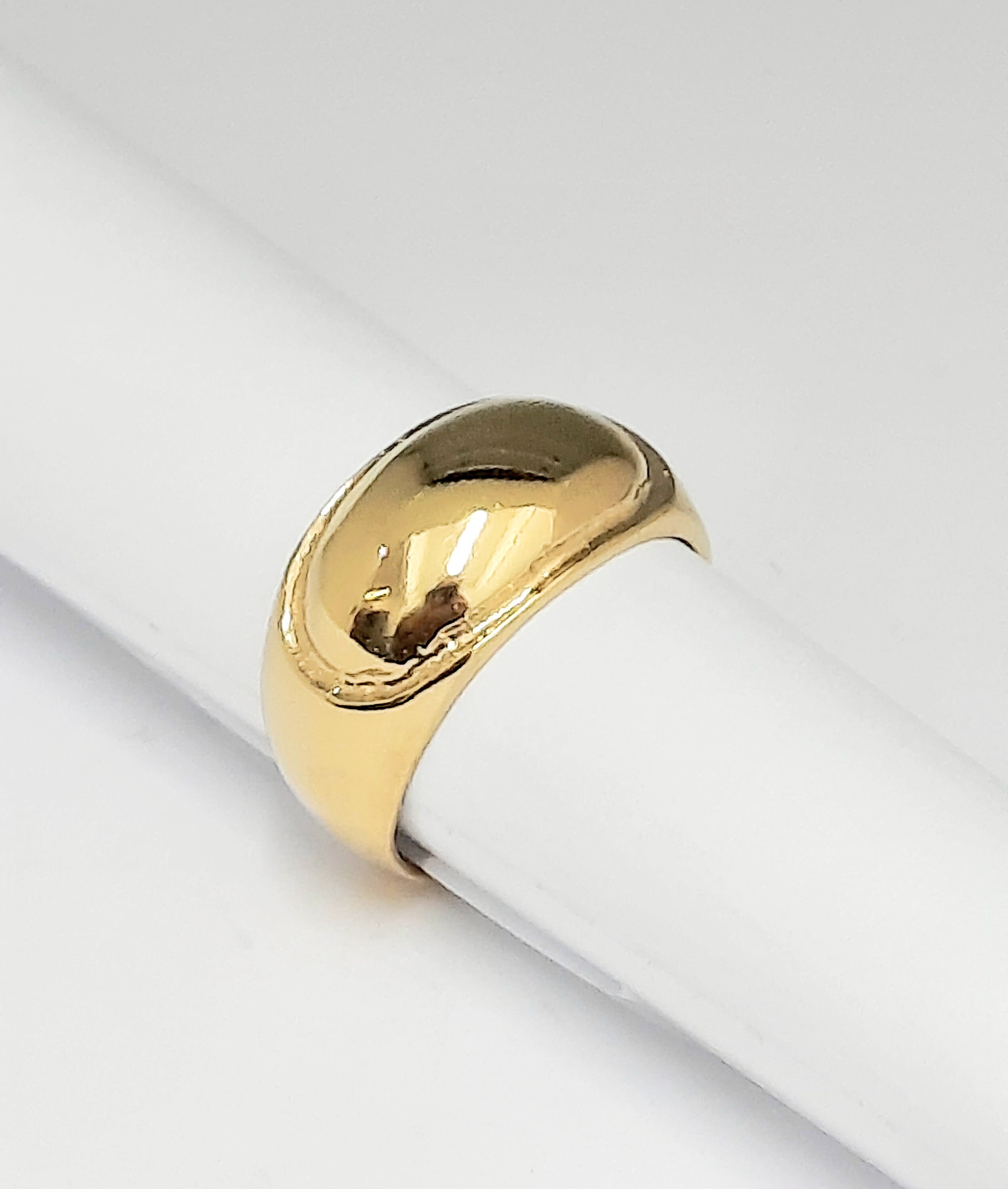 925 Sterling Silver, 18K Top Gold Plating, Vermeil Ring, Plain Style ...