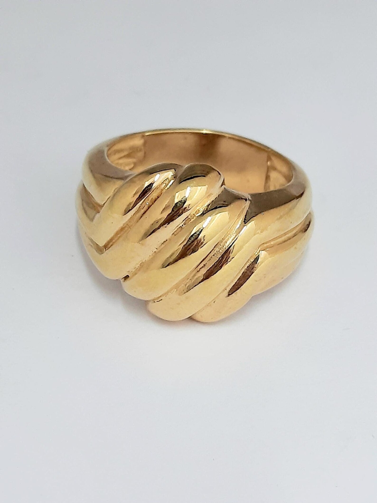 925 Sterling Silver, 18K Gold Plating, Vermeil, Art Nouveau Wavy Style ...