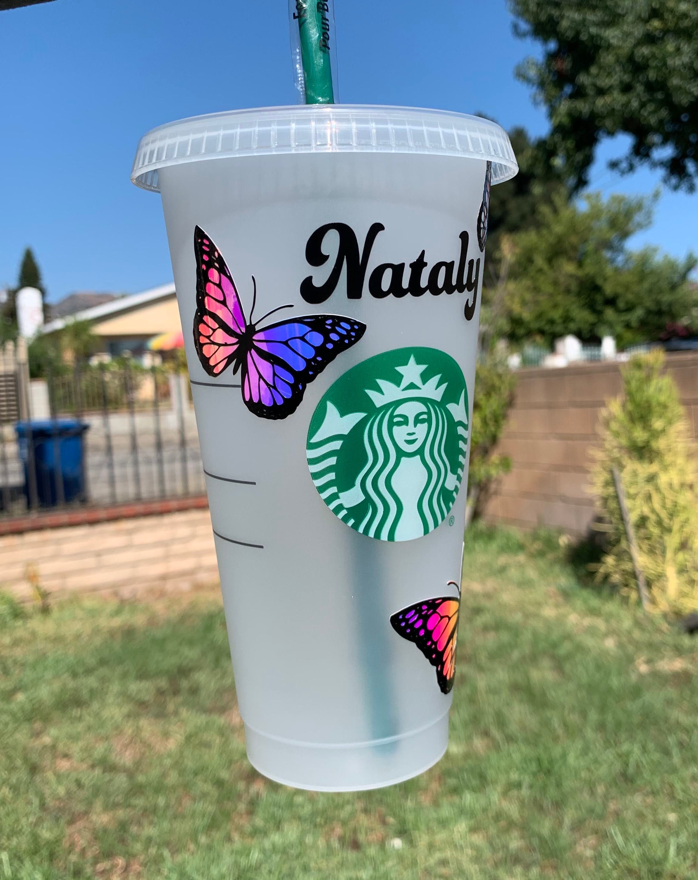 HOLOGRAPHIC BUTTERFLY Starbucks Cold Cup - Etsy