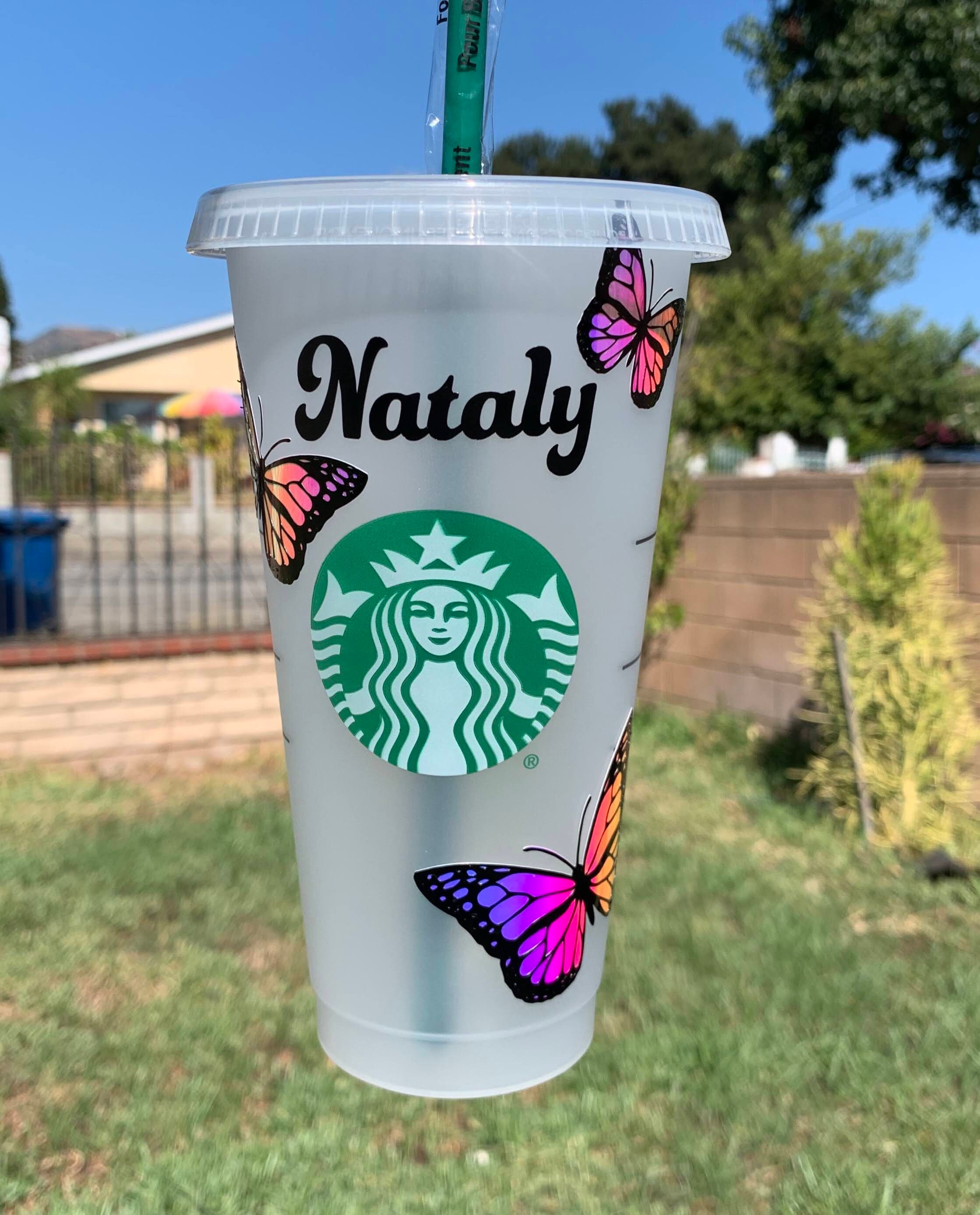 HOLOGRAPHIC BUTTERFLY Starbucks Cold Cup - Etsy