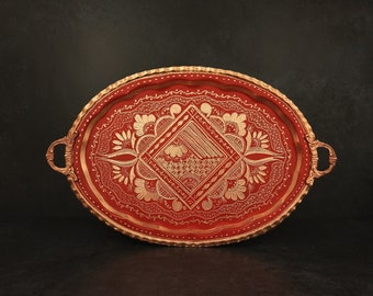 Red Serving Tray - Etsy