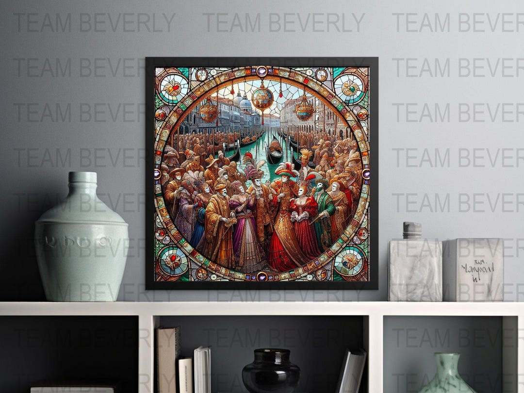 Venice Carnival Stained Glass PNG: Tumbler Design (digital Download) - Etsy
