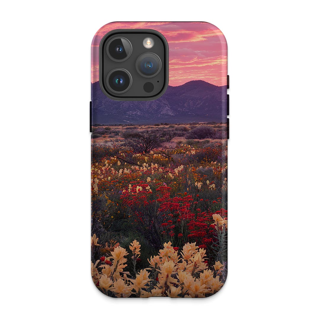 Stunning Wildflower Sunset Cell Phone Cover, Desert Flower Landscape ...