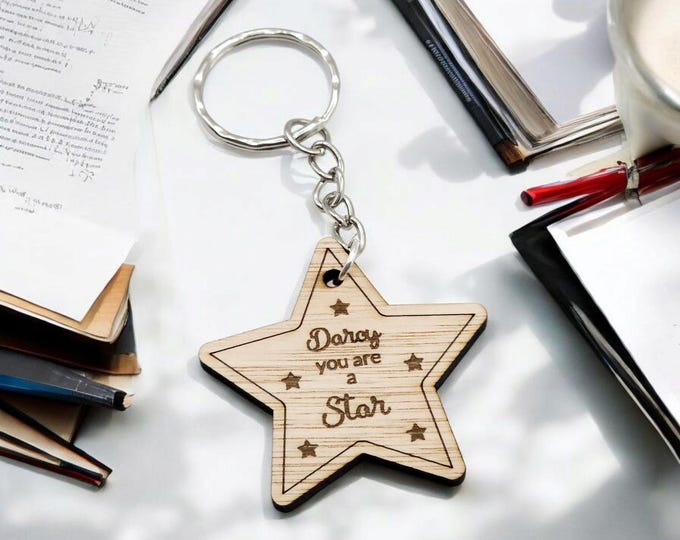 Silver Stars Bag Charm, Silver Star Keyring, Star Gift, Star Keychain ...