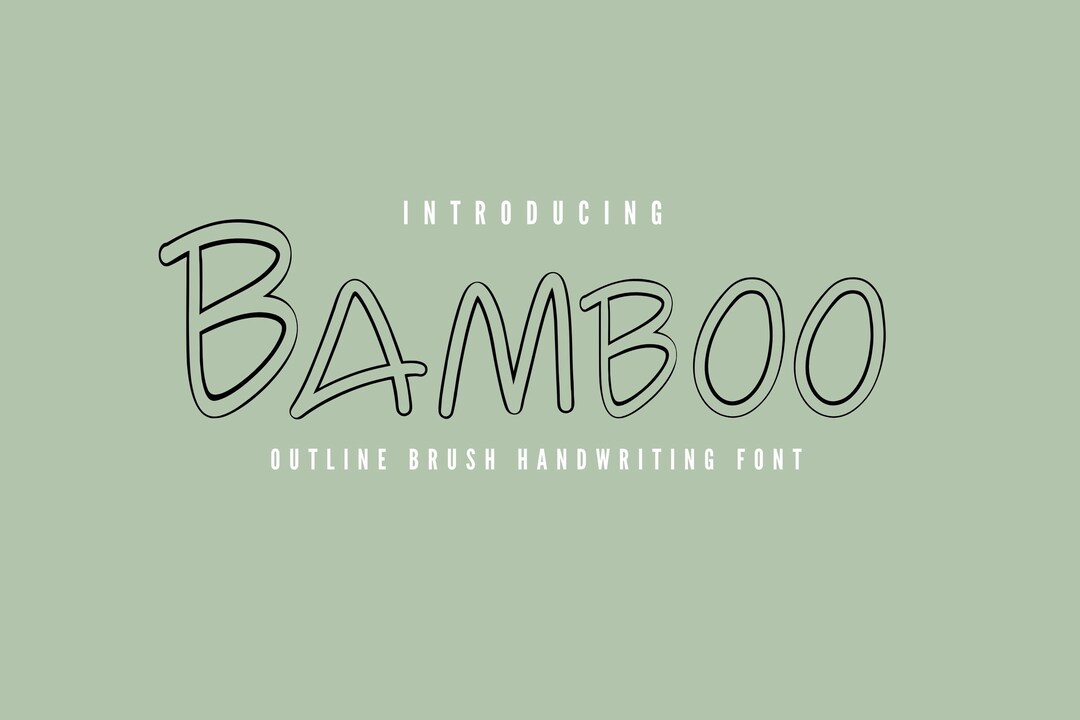 Bambus Schrift, Digital Font, Outline Handschrift Schriftart ...