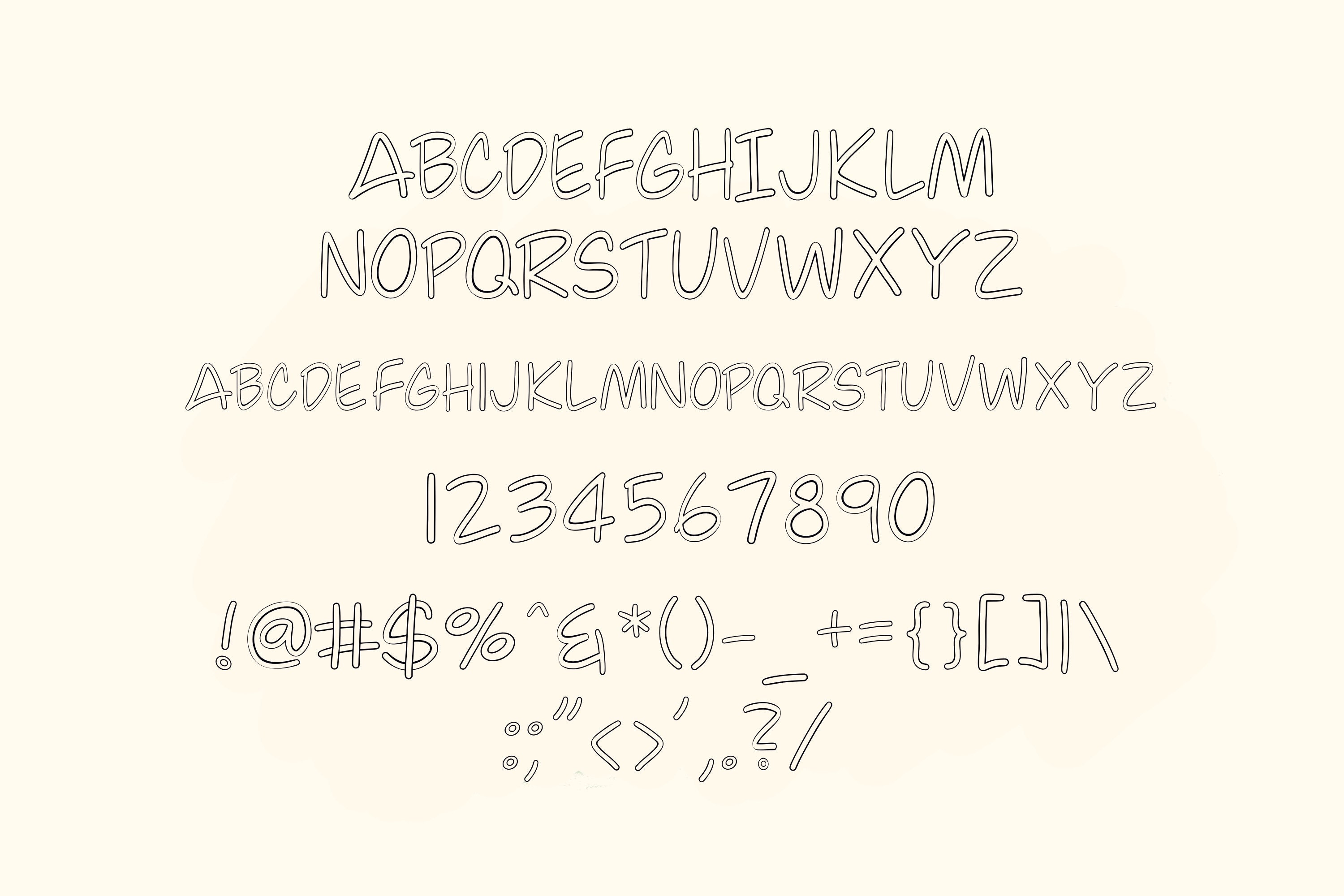 Bambus Schrift, Digital Font, Outline Handschrift Schriftart ...