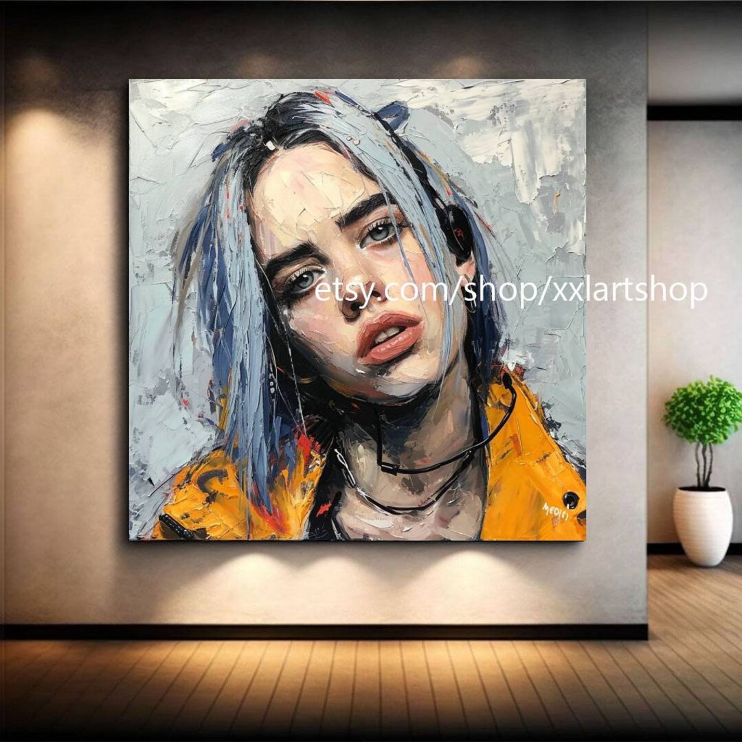 Billie Eilish POP ART by MEDICI Face Art Canvas Wall Art Pop Art Modern ...
