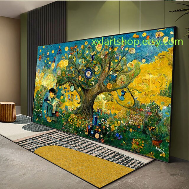 Baum des Lebens Gustav Klimt style Wandkunst Leinwand Wandkunstdruck Modernes Bild Wohnzimme ...