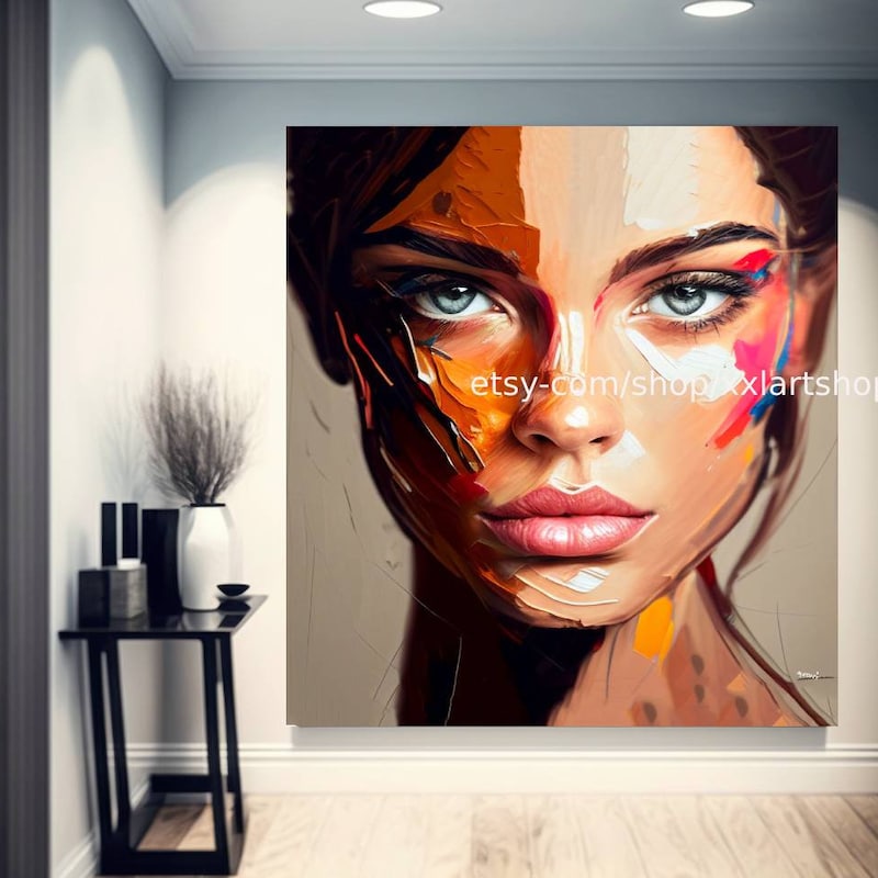 Large Canvas Face Art - Etsy