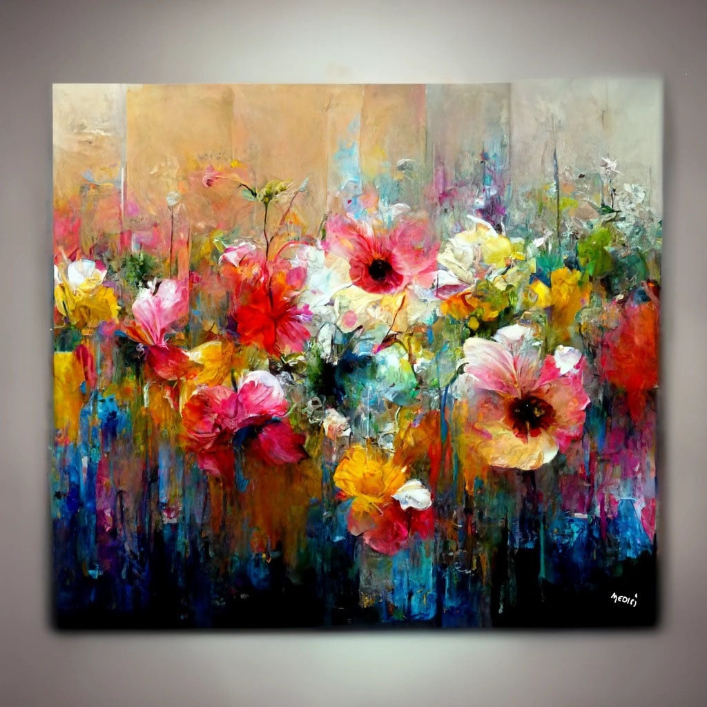 Flower Wall Art Canvas Wall Art Print Modern Picture Living - Etsy