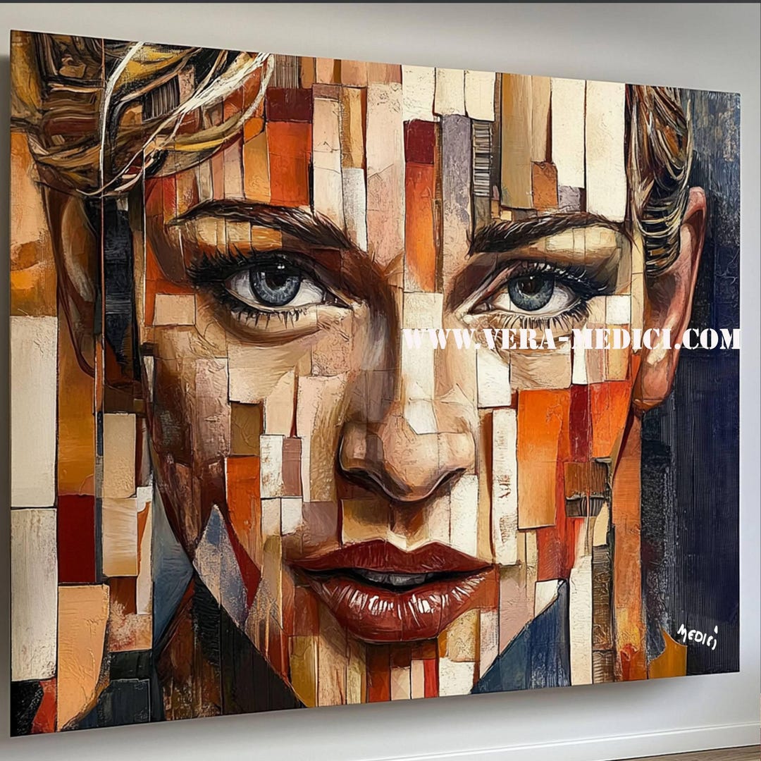 Wall Art Woman Large Size Stretched on Wooden Frame or Rolled Picture ...