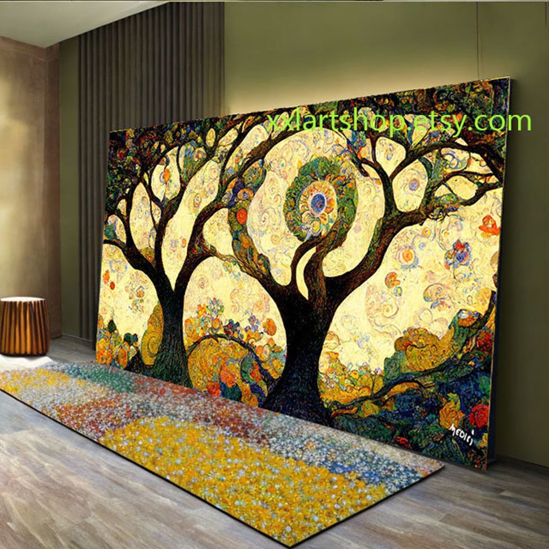 Baum des Lebens Gustav Klimt style Wandkunst Leinwand Wandkunstdruck Modernes Bild Wohnzimme ...