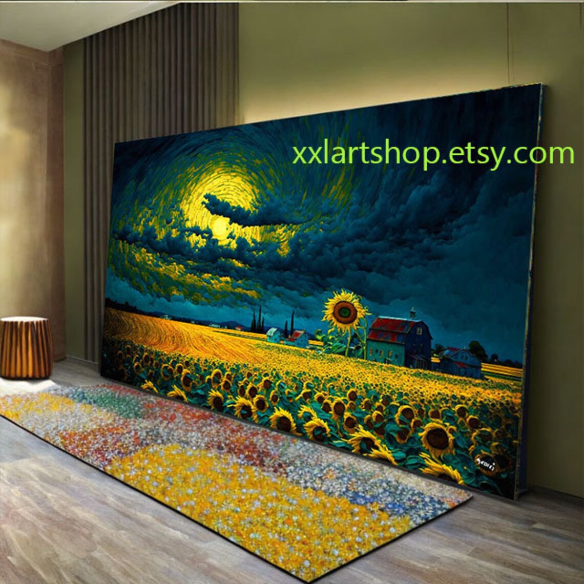 Sunflower Fields Van Gogh Style Wall Art Canvas Wall Art Print Modern ...