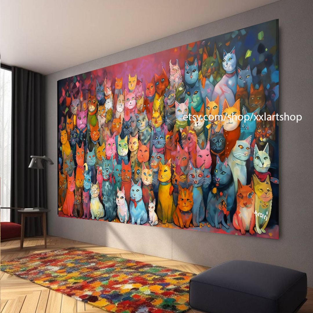 Cats Collection, Love Cat Wall Art Canvas Wall Art Print Modern Picture ...
